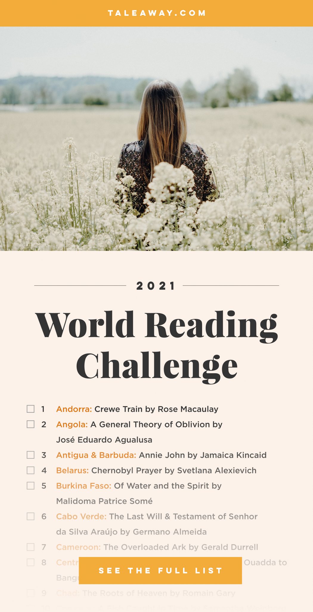 World Reading Challenge: Books Around The Globe 2021 - Tale Away